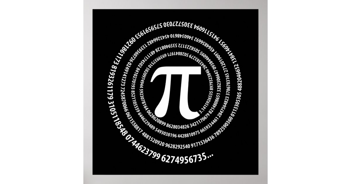Pi Number Spiral Design Poster | Zazzle