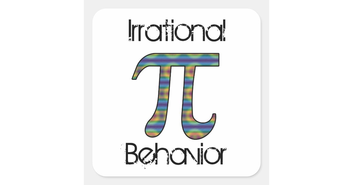 Pi Symbol Irrational Behaviour Square Stickers | Zazzle