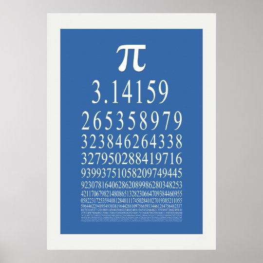 Pi Symbol Many Digit Number Poster | Zazzle.co.uk
