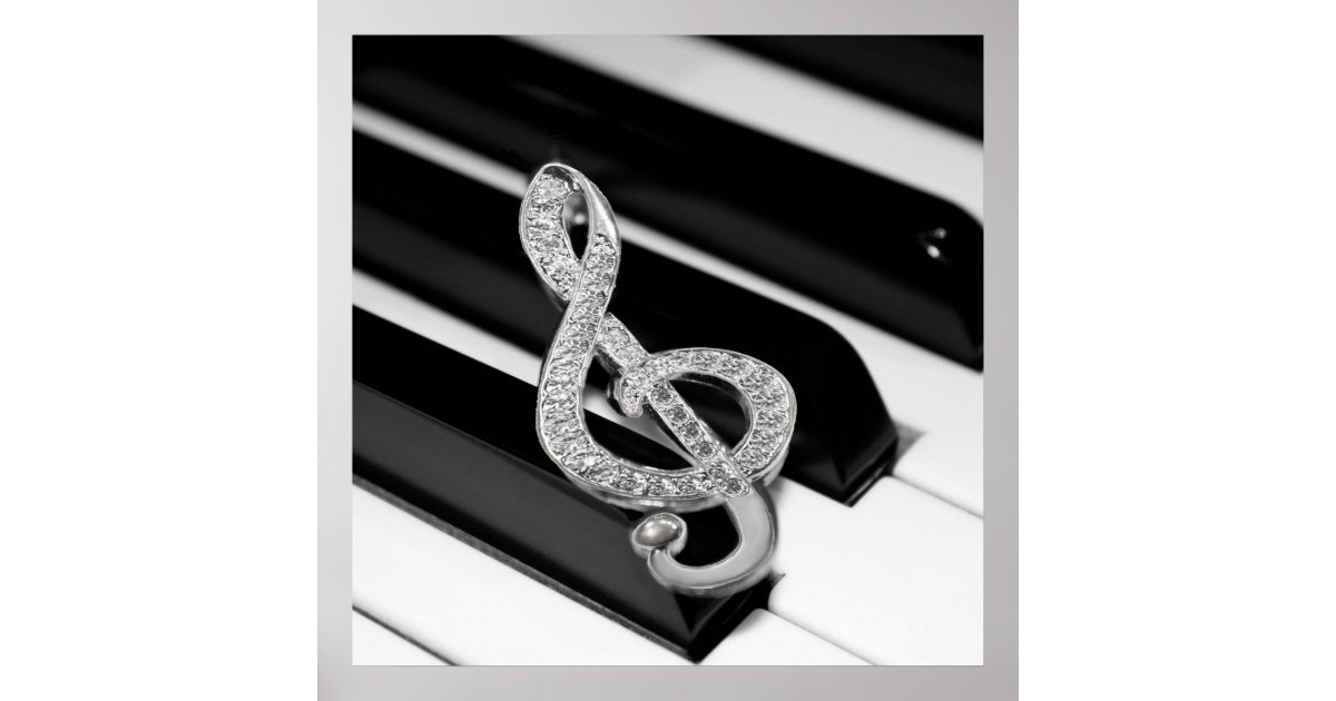 Piano musical symbol poster | Zazzle