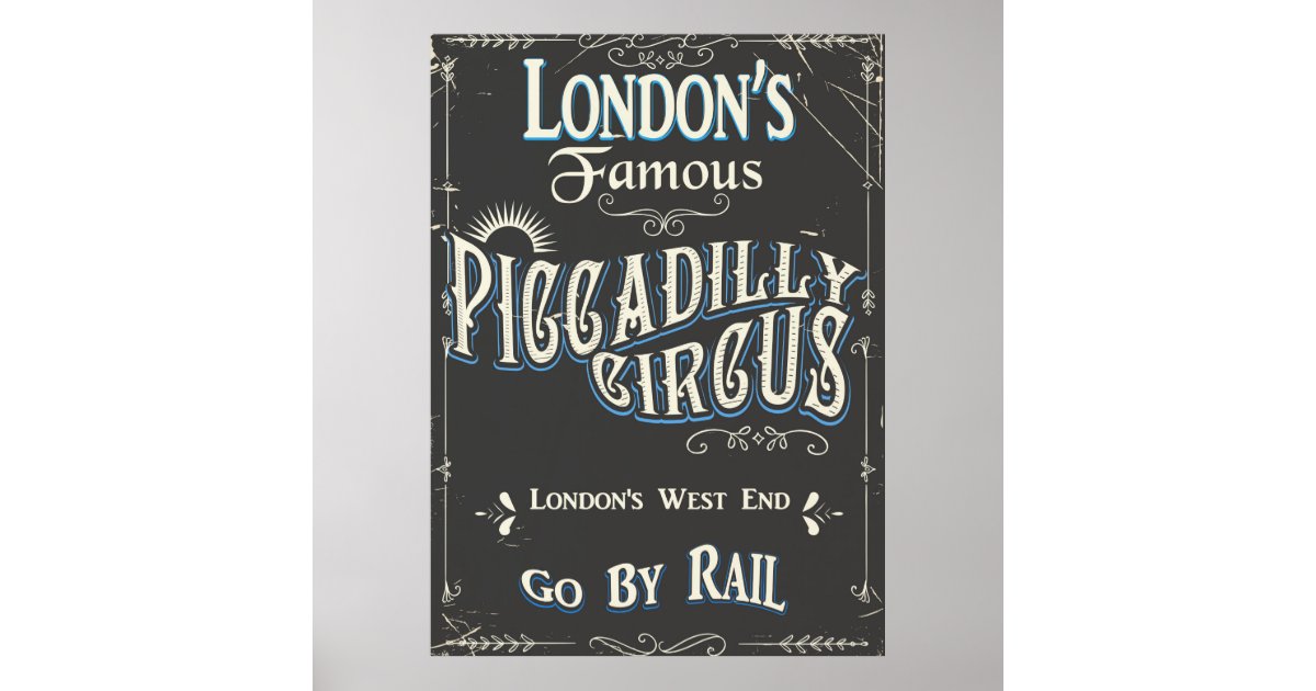Piccadilly Circus London vintage poster | Zazzle