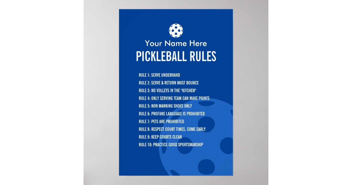 Pickleball rules and etiquette poster sign | Zazzle