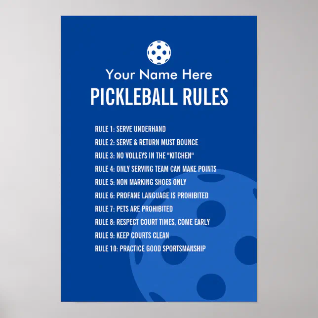 Pickleball rules and etiquette poster sign | Zazzle