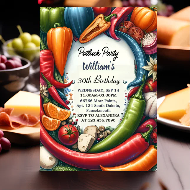 Picnic Chilli Cook Off Potluck Party 30th Birthday Invitation | Zazzle