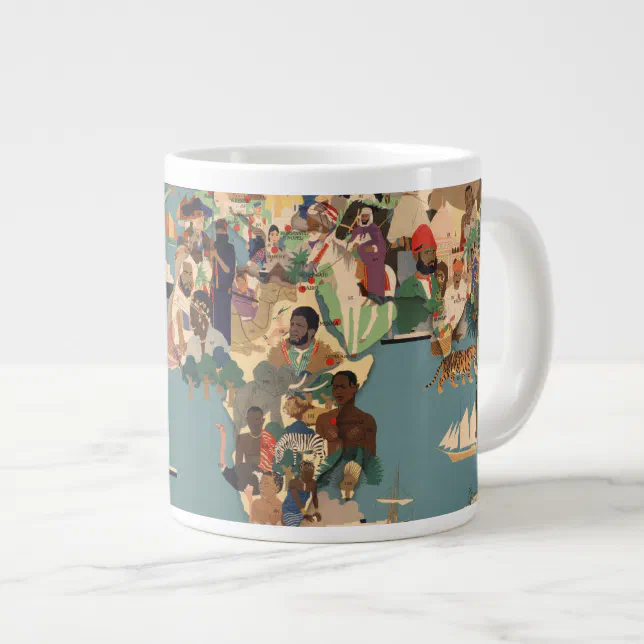 Pictorial Map of the World Large Coffee Mug | Zazzle