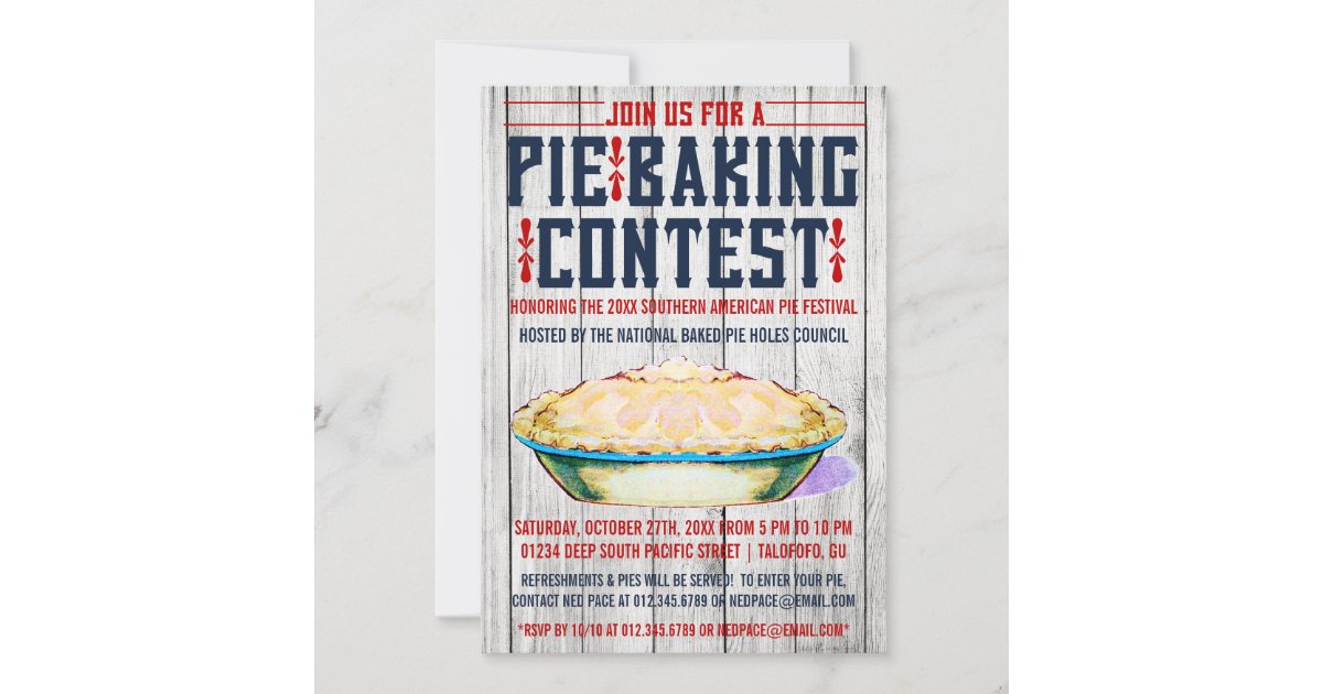 Pie Baking Contest Invitations | Zazzle