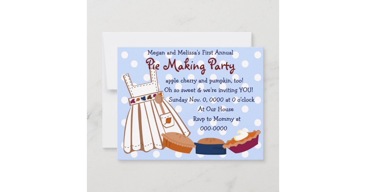 Pie Party Invitation | Zazzle