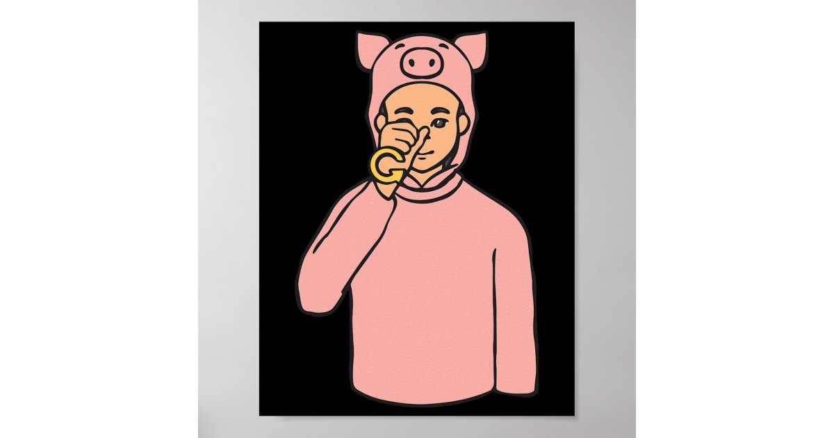 Pig Animal ASL Hand Gesture Deaf Hearing Loss Awar Poster | Zazzle