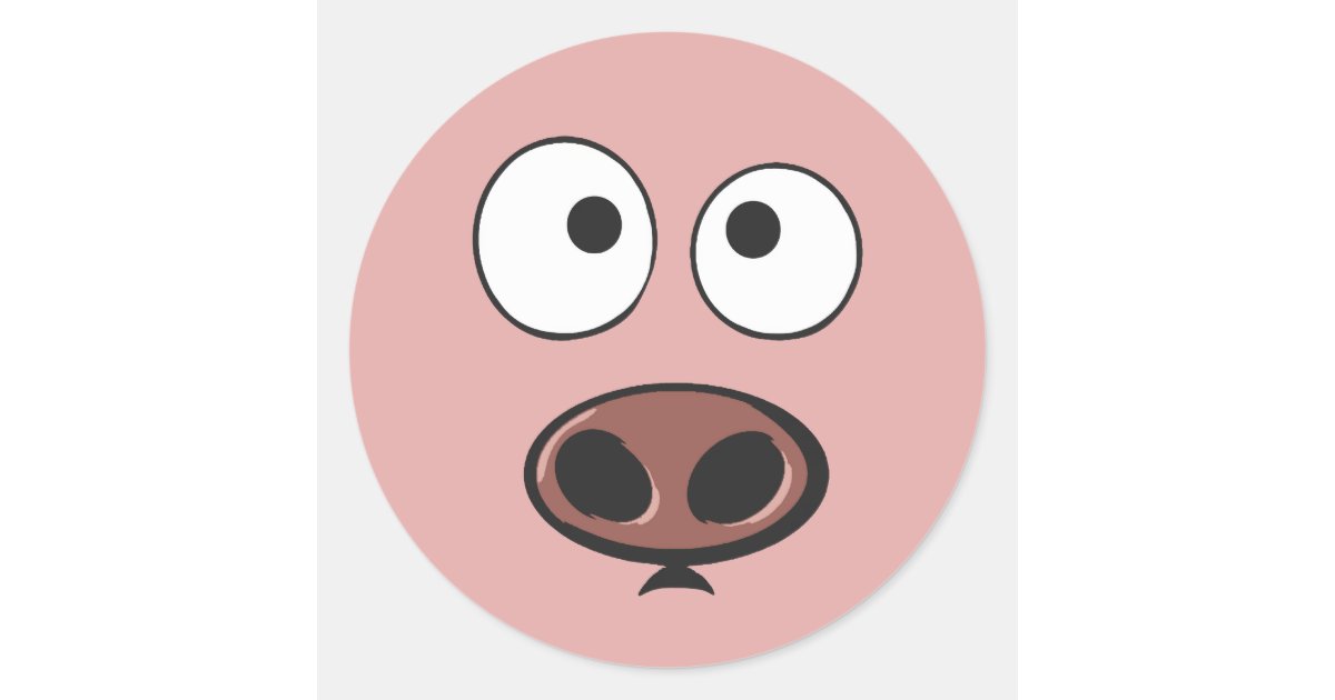 Pig Face Classic Round Sticker | Zazzle