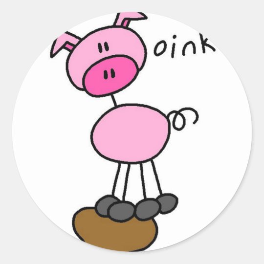 Pig Stick Figure Sticker | Zazzle.co.uk