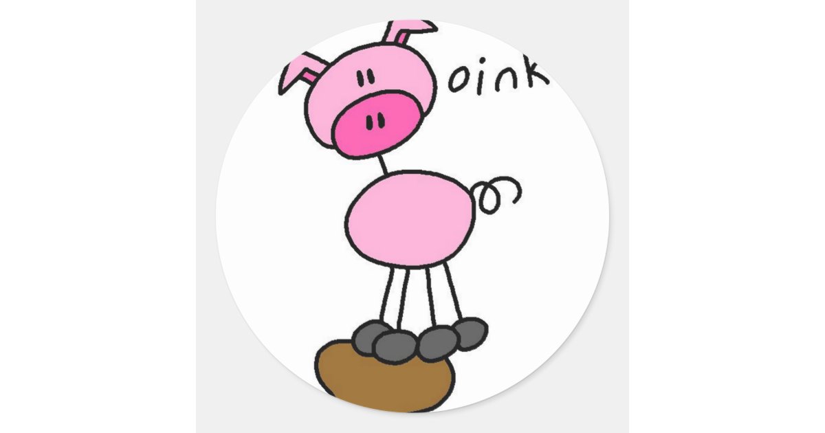 Pig Stick Figure Sticker | Zazzle.co.uk