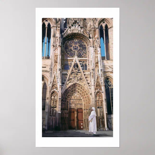 "Pilgrimage" Chartres Cathedral Watercolor Poster | Zazzle