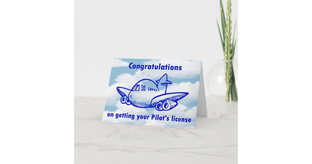 Pilots license. Getting your wings. Congratulation Card | Zazzle