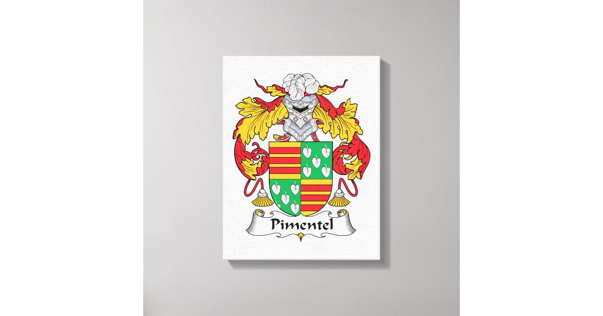 Pimentel Family Crest Canvas Print | Zazzle