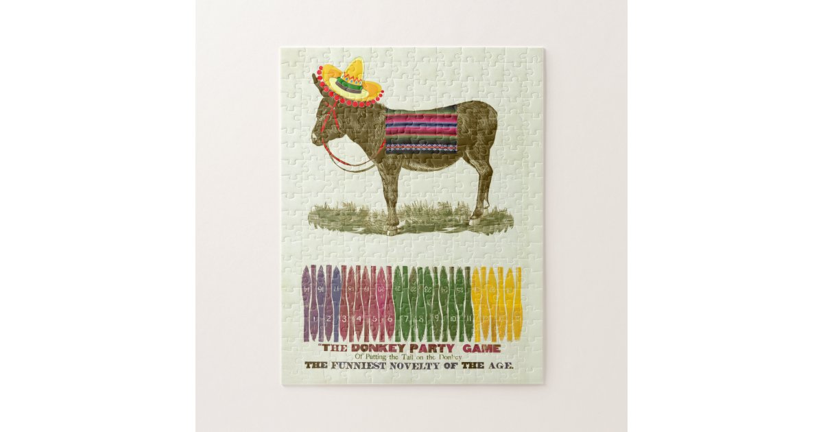 Pin the tail on the Donkey Jigsaw Puzzle | Zazzle