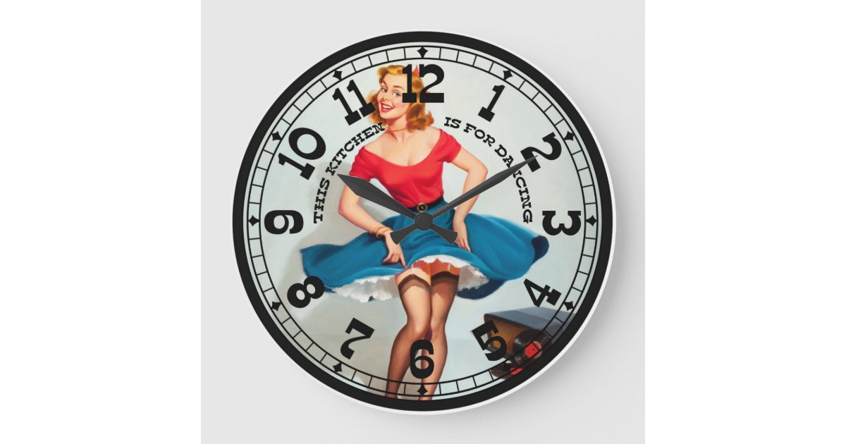 Pin-Up Girl Wall Clock | Zazzle
