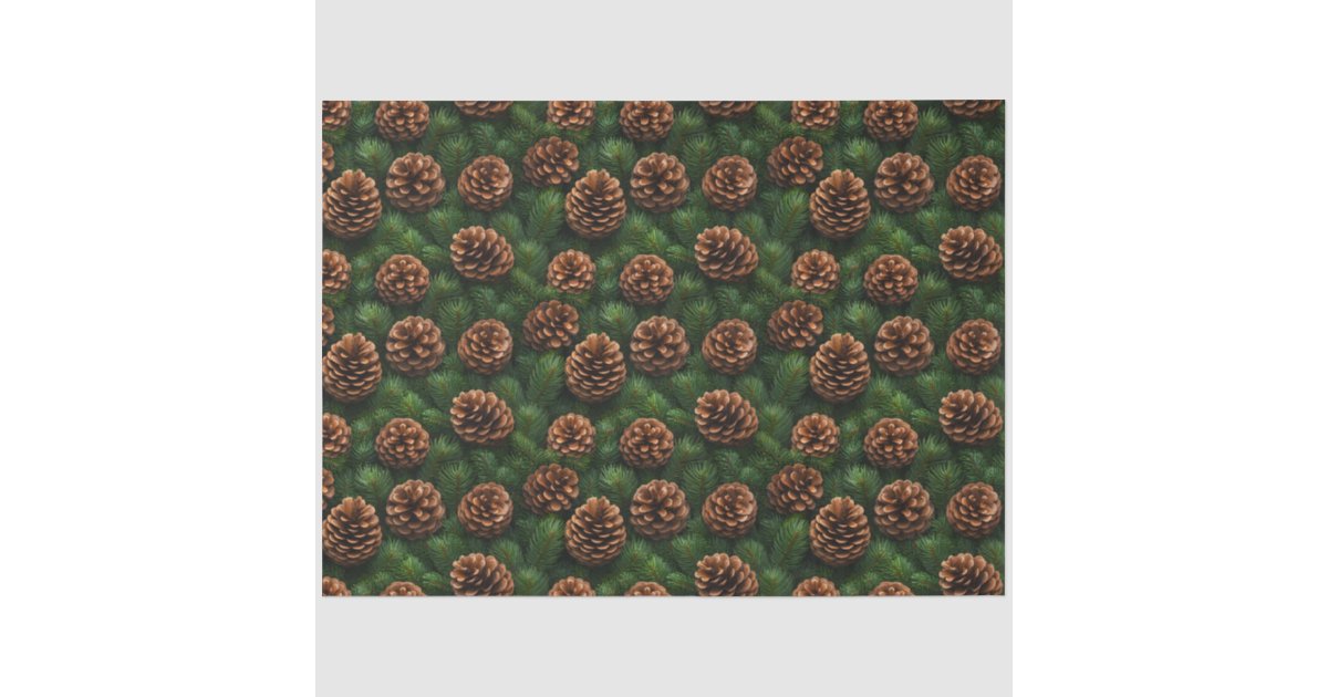Pine Cones and Spruce Tree Sprigs Decoupage Tissue Paper | Zazzle
