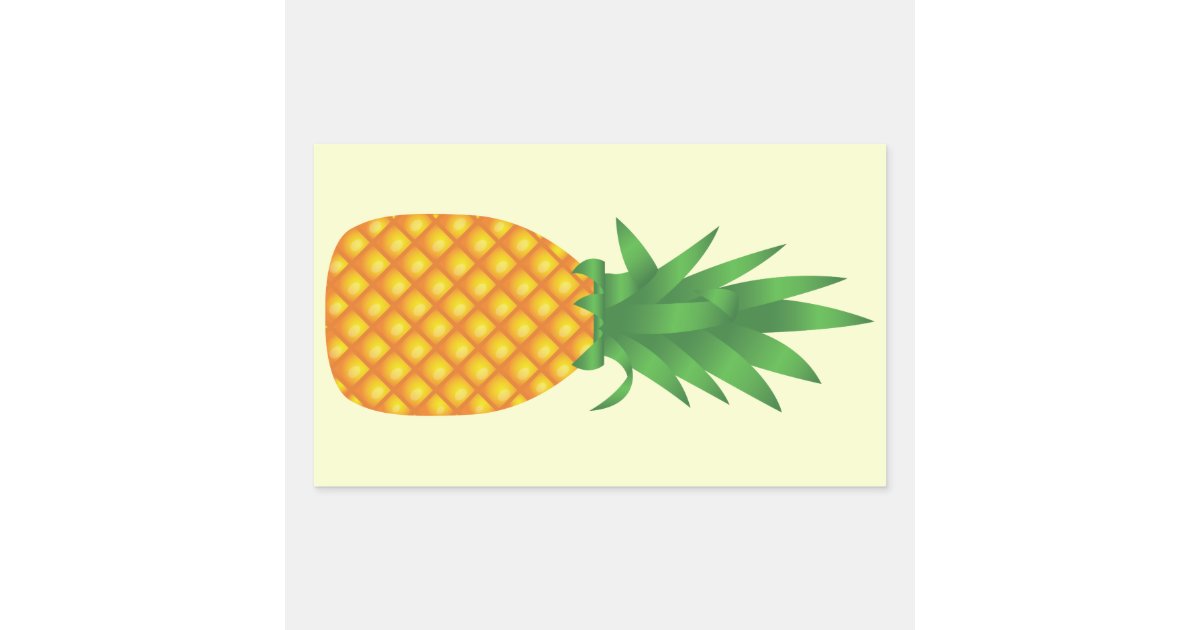 Pineapple Cartoon Illustration Rectangular Sticker | Zazzle