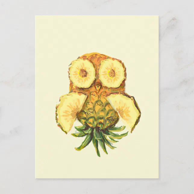 Pineapple owl postcard | Zazzle
