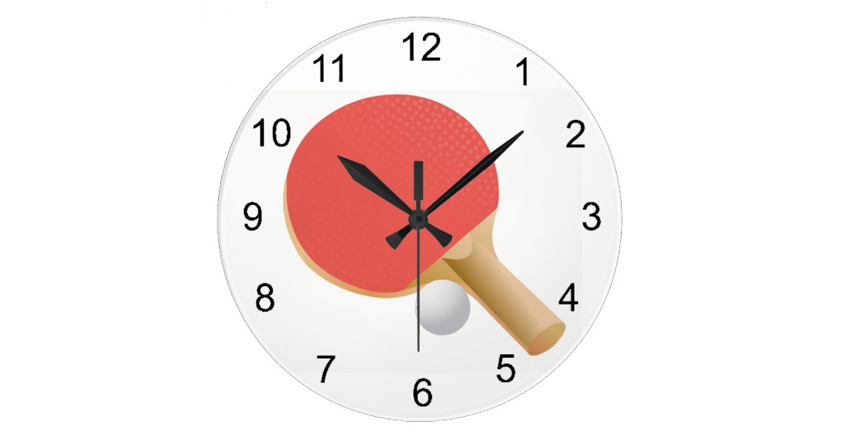 Ping Pong -Table Tennis Design Wall Clock | Zazzle.co.uk