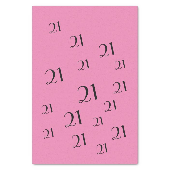 PINK 21st Birthday number pattern Tissue Paper | Zazzle.co.uk