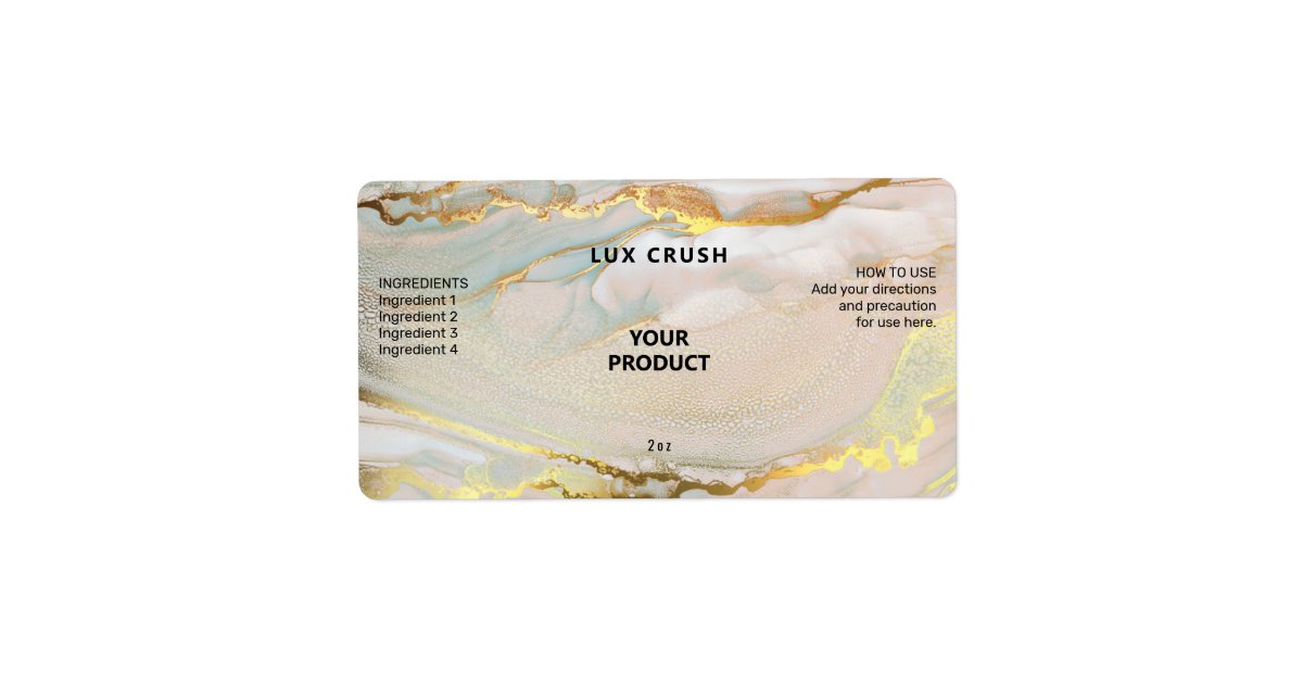 Pink And Gold Alcohol Ink Dropper Bottle Labels | Zazzle