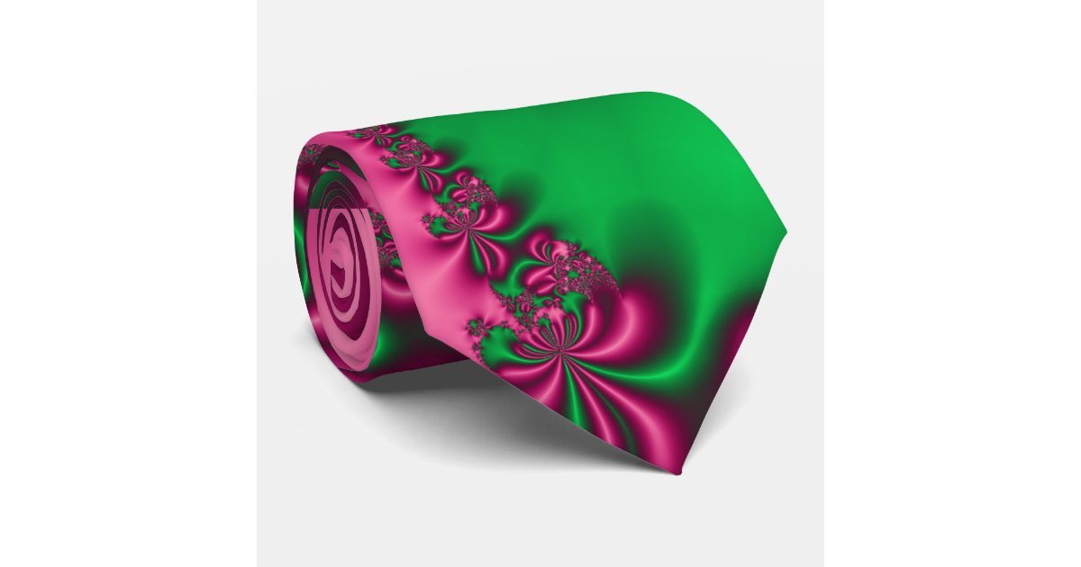 Pink and Green Flow Tie | Zazzle