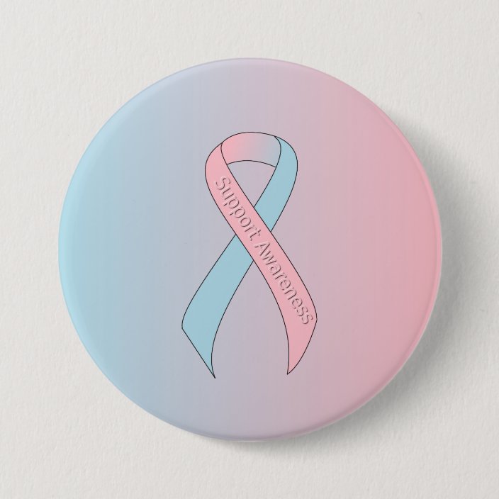 Pink and Light Blue Ribbon Support Awareness 7.5 Cm Round Badge ...
