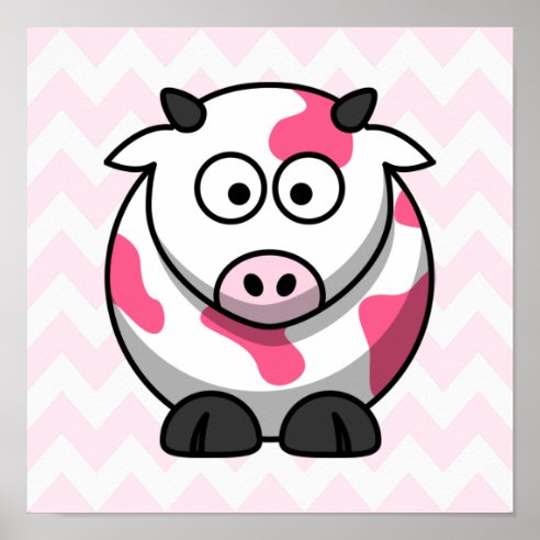 Pink Cow Posters & Prints | Zazzle UK