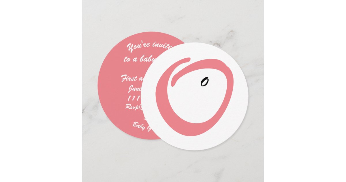 Pink belly cute baby shower invitation | Zazzle