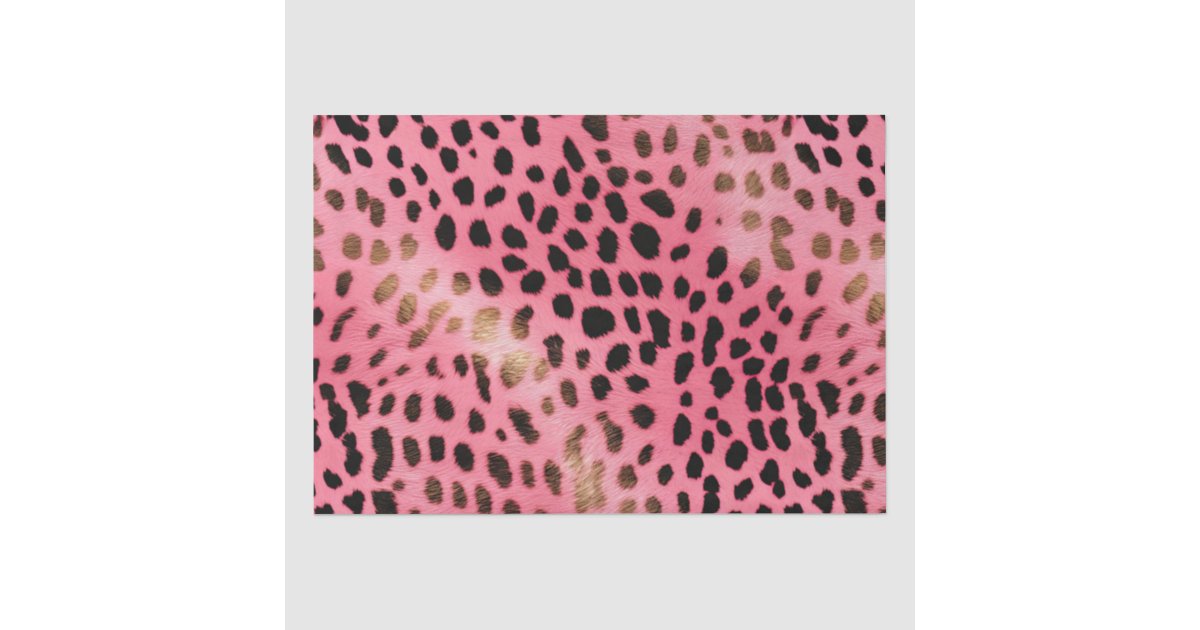 Pink Black Leopard Print Abstract Tissue Paper | Zazzle