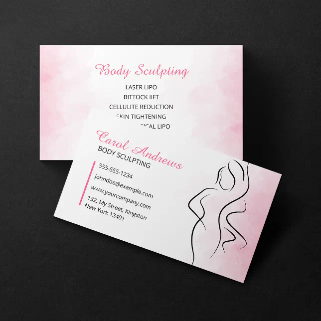 Pink Body Sculpting Beauty Massage Body Contouring Business Card | Zazzle