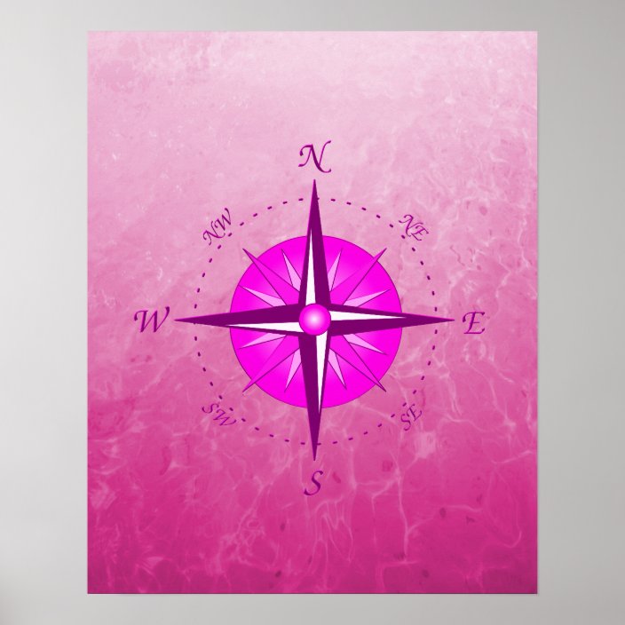 Pink Compass Rose Poster | Zazzle.co.uk