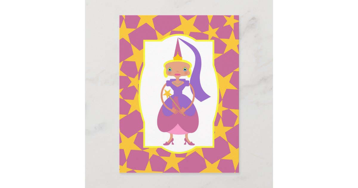 Pink Fairy with magic wand Postcard | Zazzle