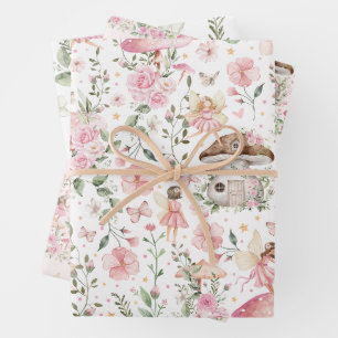 Flower fairy wrapping paper store