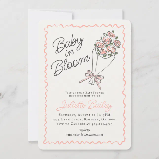 Pink Flower Market Farm Baby Shower Invitation | Zazzle