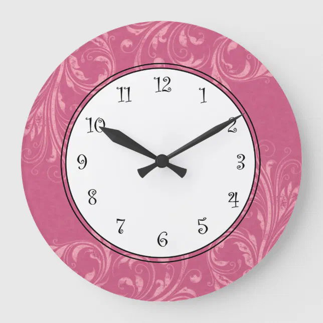 Pink Girls Wall Clocks | Zazzle