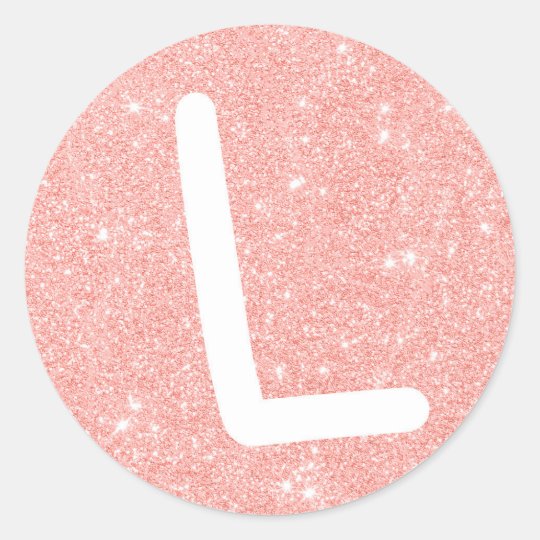 Pink Glitter L Initial Classic Round Sticker | Zazzle.co.uk