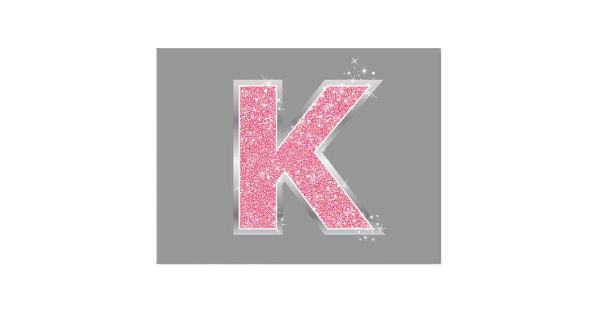 Pink Glitter letter K Postcard | Zazzle.co.uk