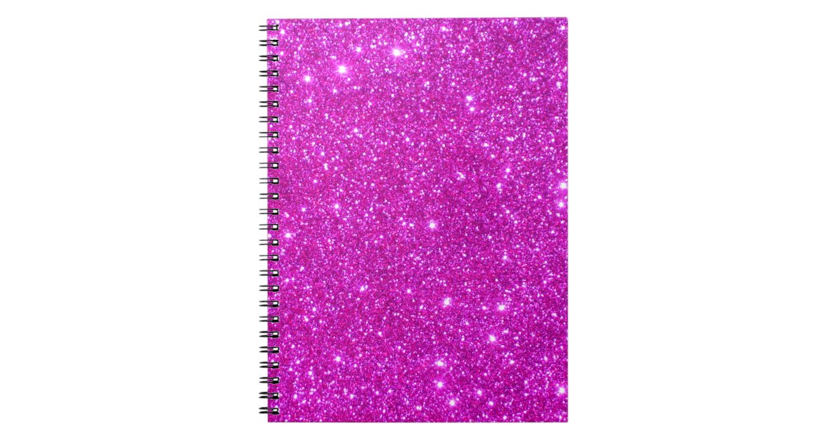 Pink Glitter Sparkle Customisable Design Notebook | Zazzle