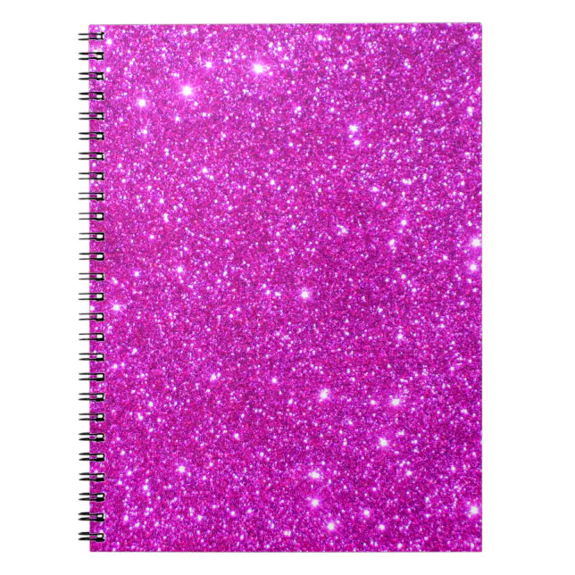 Pink Glitter Sparkle Customisable Design Notebook | Zazzle