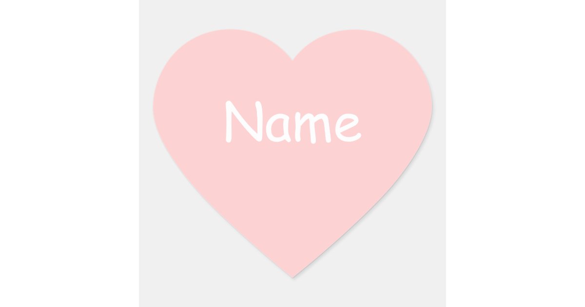 Pink Heart Shape Name Sticker | Zazzle.co.uk