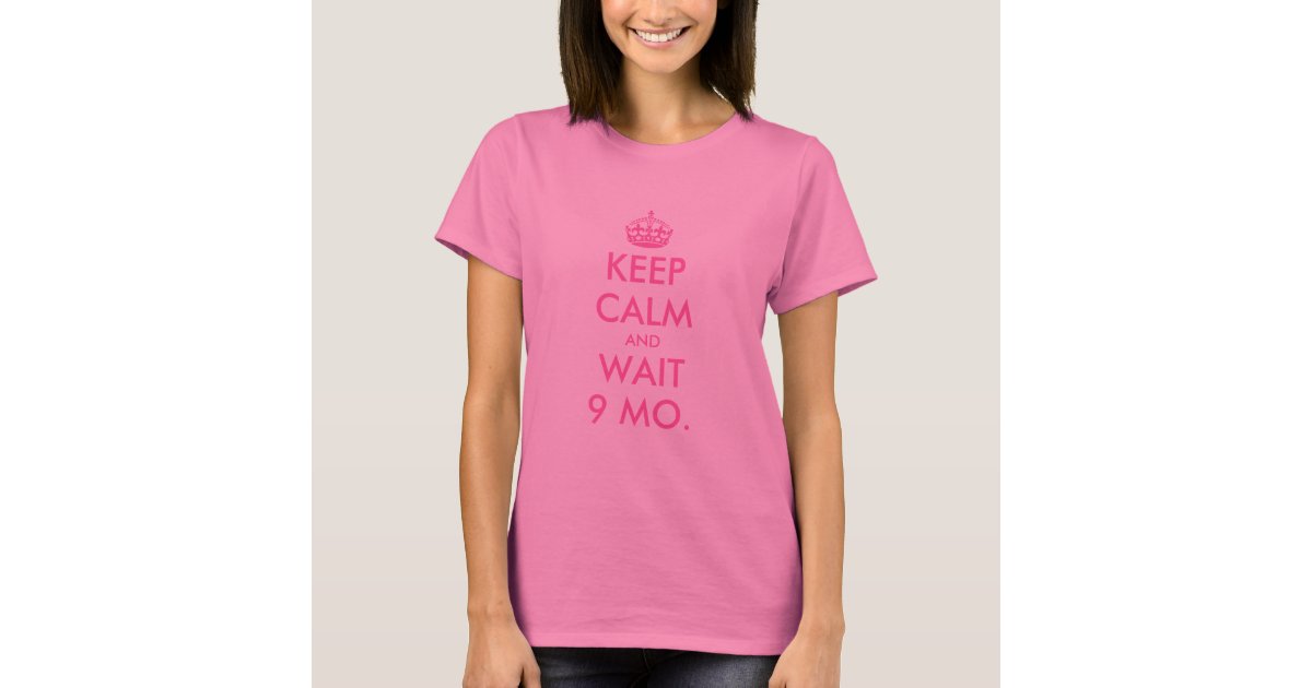 Pink Keep Calm pregnancy shirt | Fun maternity tee | Zazzle