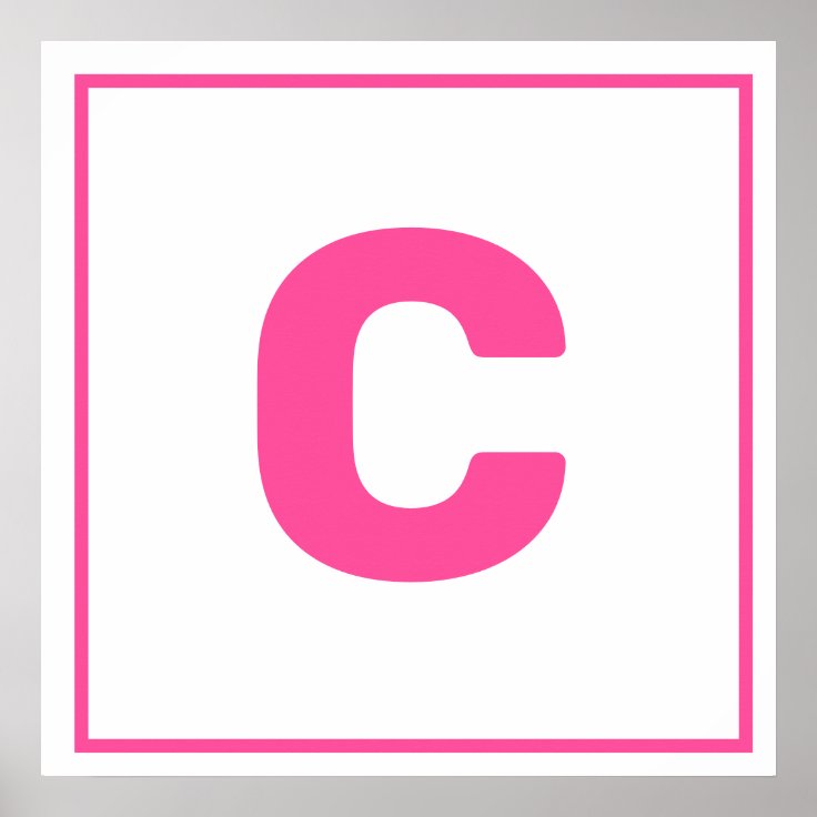 Pink letter C Poster | Zazzle