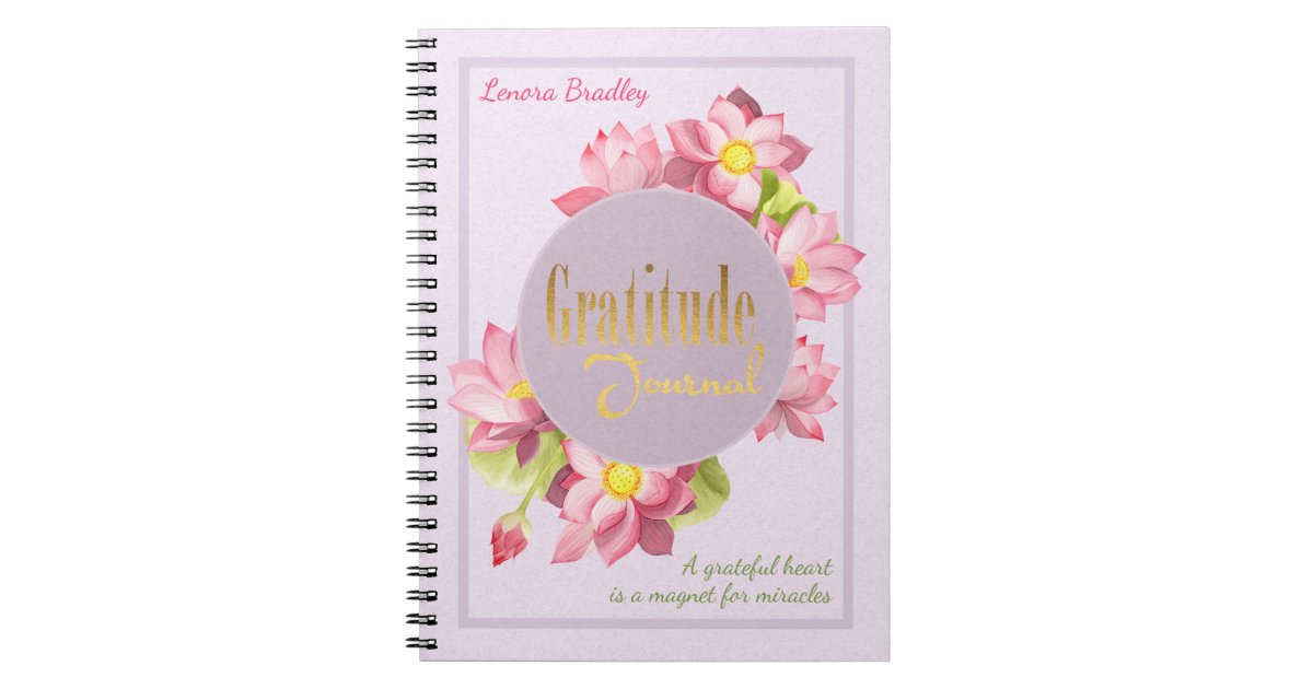 Pink Lotus Gratitude Journal | Zazzle