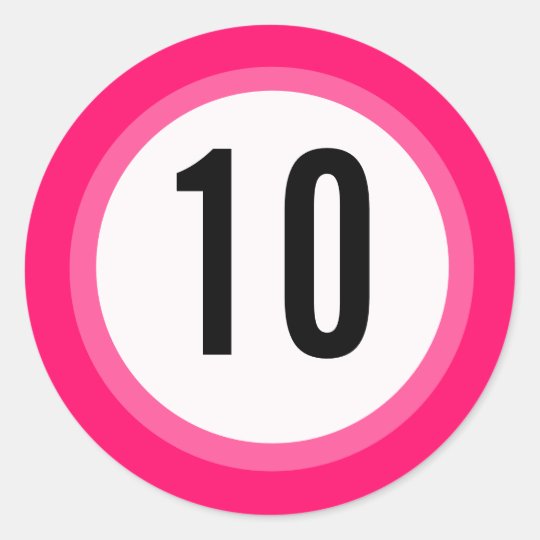 Pink Number Sticker | Zazzle.co.uk