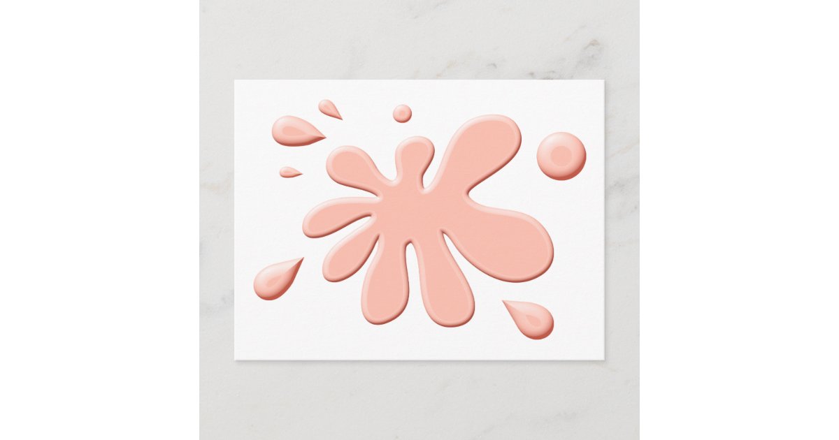 Pink Paint Splodge Postcard | Zazzle