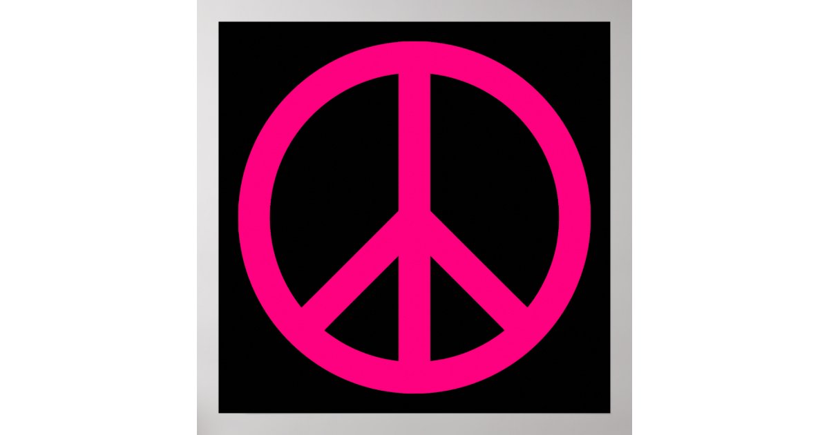 Pink Peace Sign Poster | Zazzle