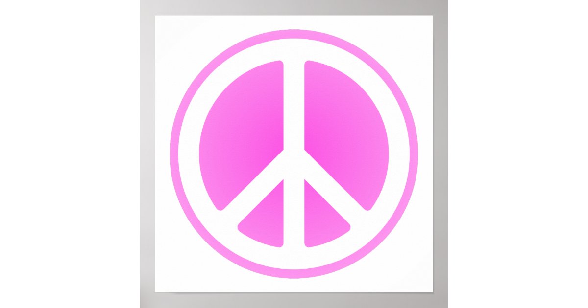 Pink Peace Symbol Poster | Zazzle