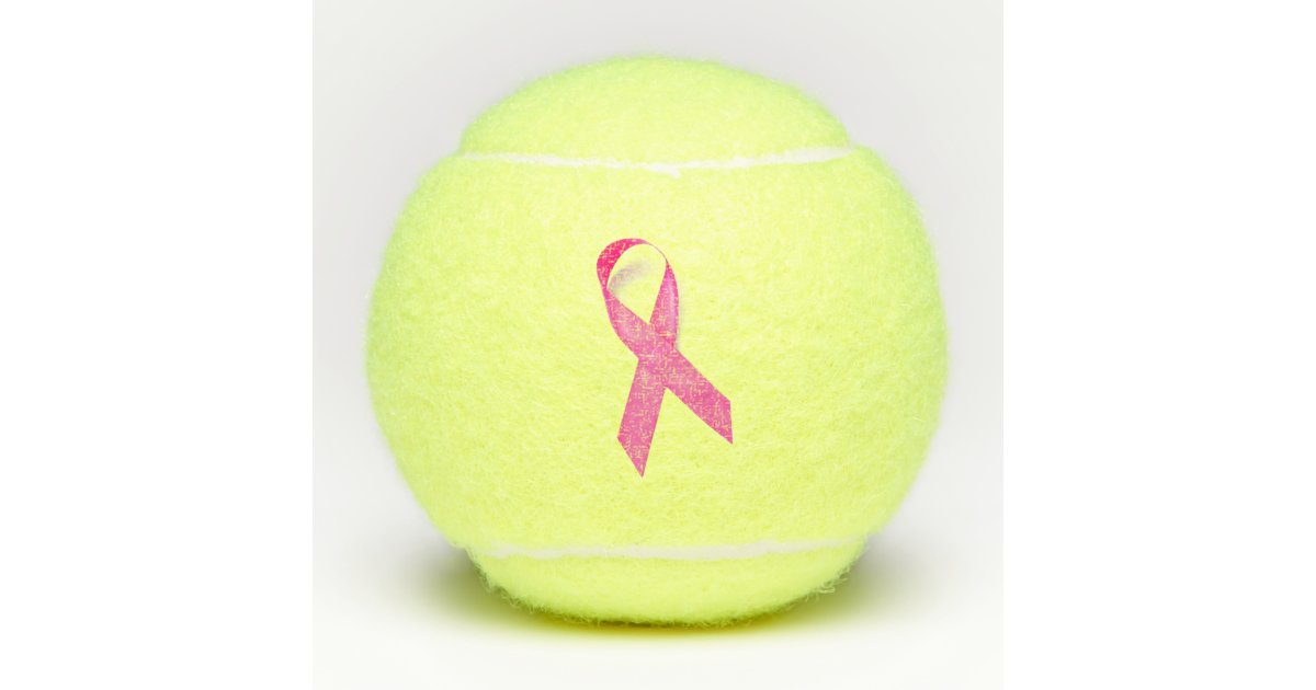 Pink Ribbon Breast Cancer Awareness Tennis Balls | Zazzle